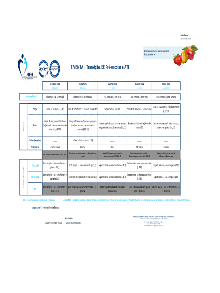 Preenchível Disponível EMENTA Transio, EE Pr-escolar e ATL Fax Email Imprimir - pdfFiller