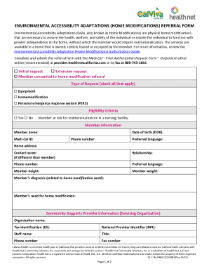 Fillable Online ENVIRONMENTAL ACCESSIBILITY ADAPTATIONS (HOME MODIFICATIONS) REFERRAL FORM ...