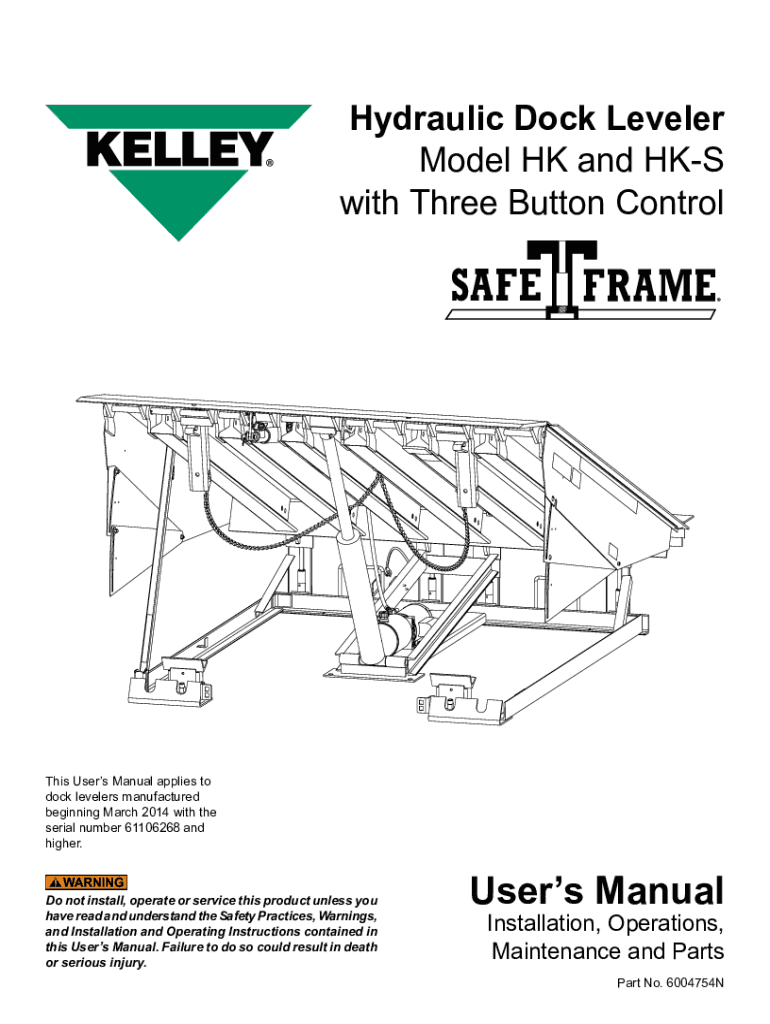 Kelley Dock Leveler Parts List - Fill Online, Printable, Fillable ...