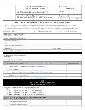 Fillable Online FSQA-F-014 - Food Entity Registration & Catering ...