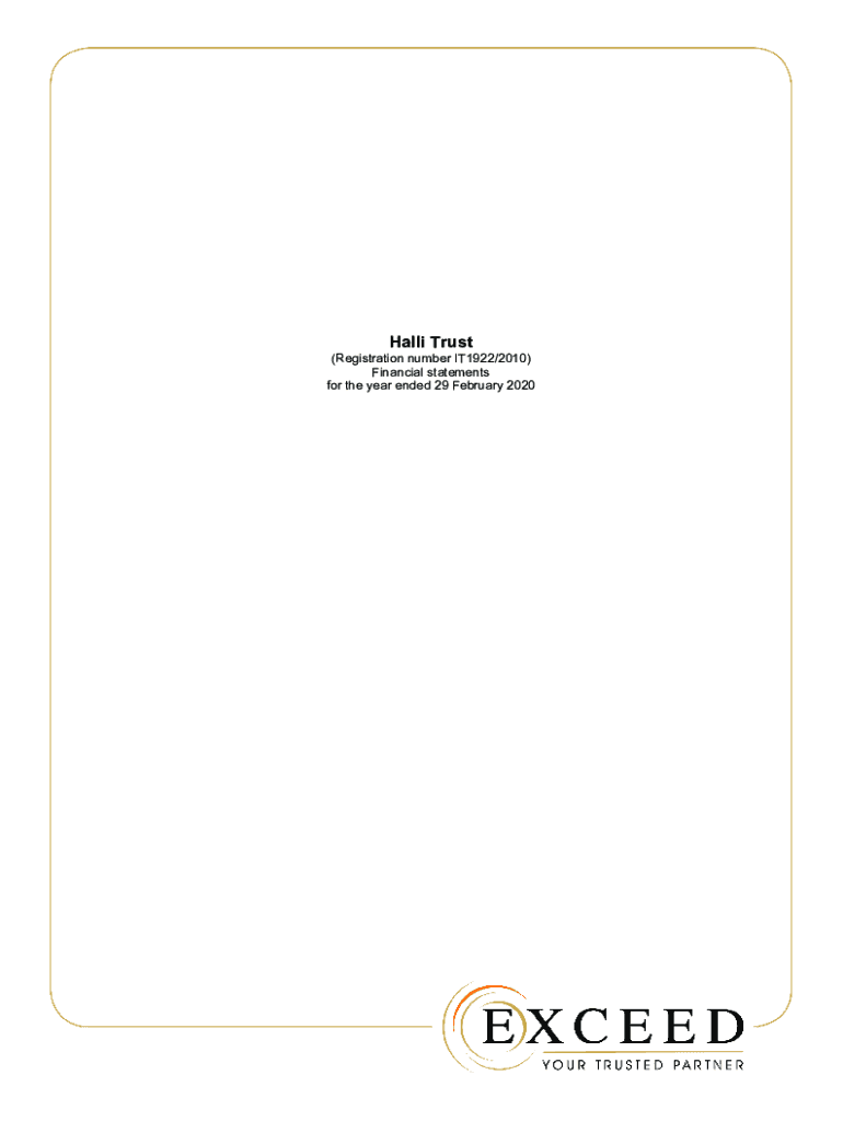 Fillable Online hallitrust co Example trustees' annual report and ...