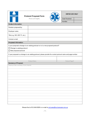 Fillable Online Protocol Proposal Form Fax Email Print - pdfFiller