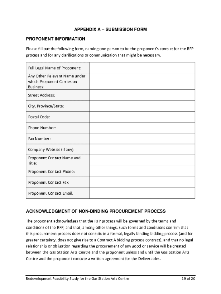 Fillable Online Request for Proposal Redevelopment Feasibility Study ...