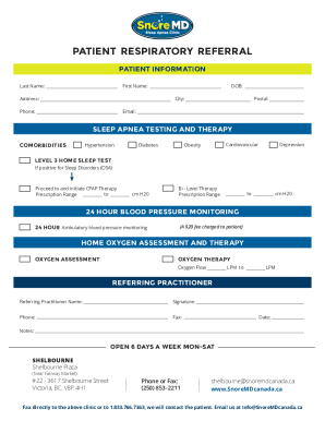 Fillable Online Patient Referral Form - Sleep Apnea Testing & Solutions ...