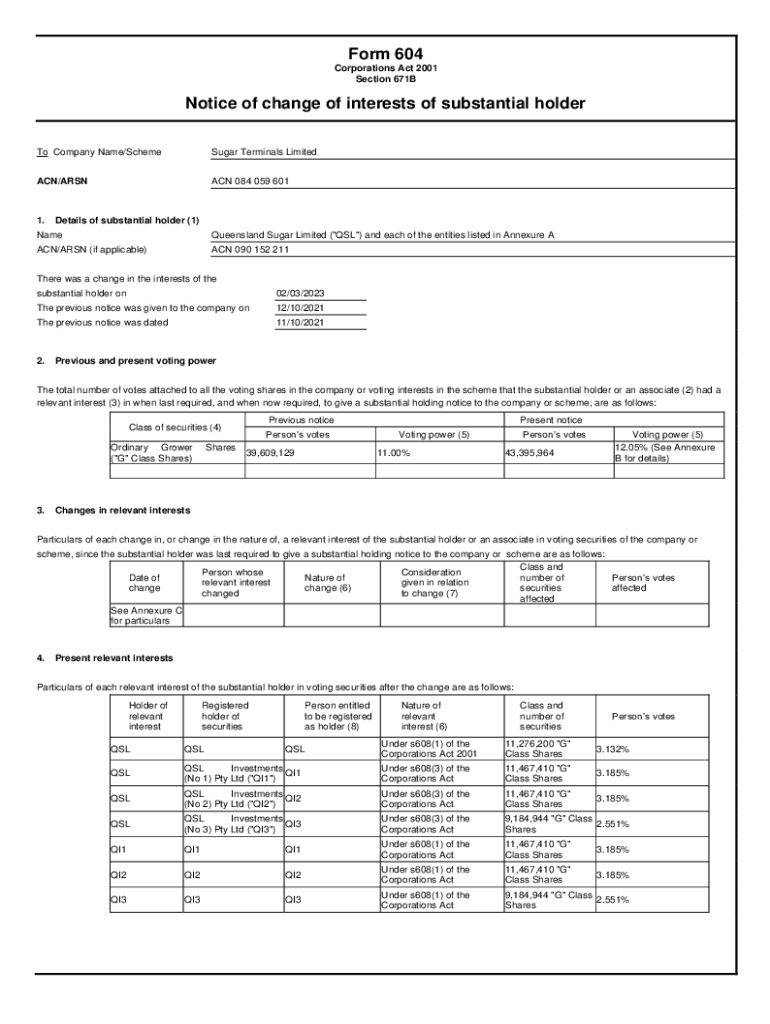 Fillable Online Queensland Sugar Limited ("QSL") and each of the ...