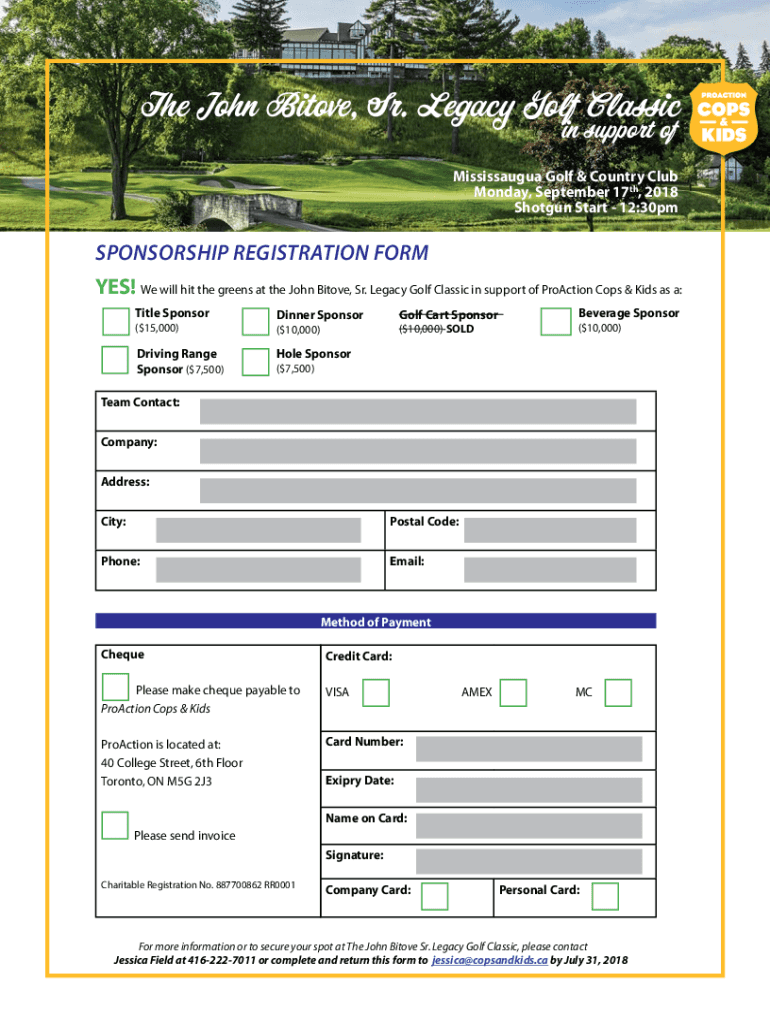 Fillable Online We were at the 25th John Bitove Sr Legacy Golf Classic ...