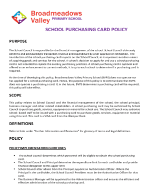 Fillable Online purchasing card program - policies and procedures Fax ...