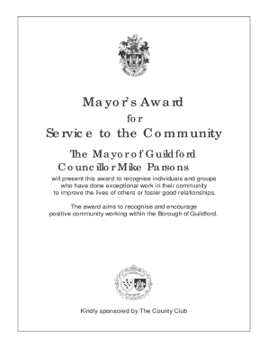 Fillable Online Celebrating 40 years of the Mayor's Award for Access ...