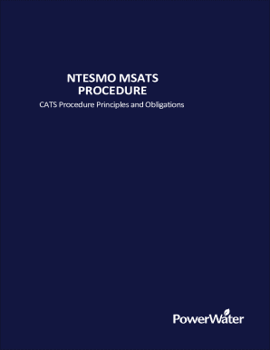 Fillable Online CATS PROCEDURE PRINCIPLES AND OBLIGATIONS - ... Fax ...
