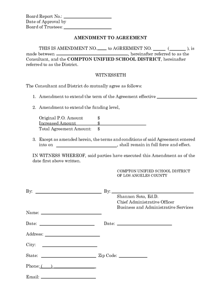 Fillable Online AMENDMENT TO AGREEMENT THIS ... Fax Email Print - pdfFiller