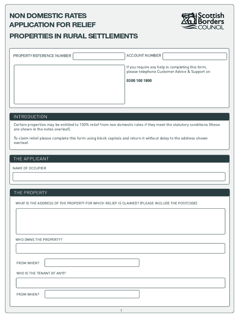 Fillable Online Application Form Introduction Qualification Rural ...