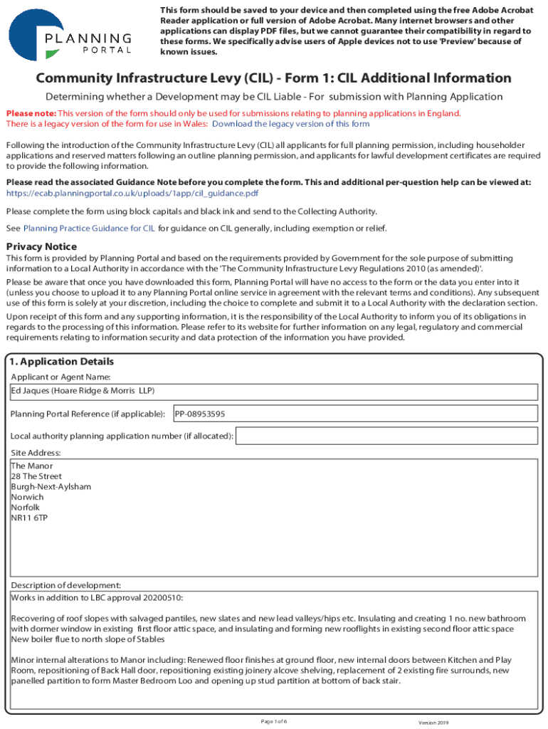 Fillable Online secure broadland gov 20201502 20200805 CIL Additional ...