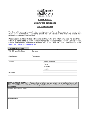 Fillable Online River Tweed Commission Application Form Fax Email Print ...