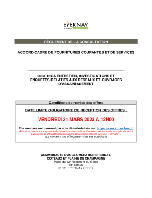 Remplissable En Ligne REGLEMENT DE LA CONSULTATION (RC) Objet du march ...