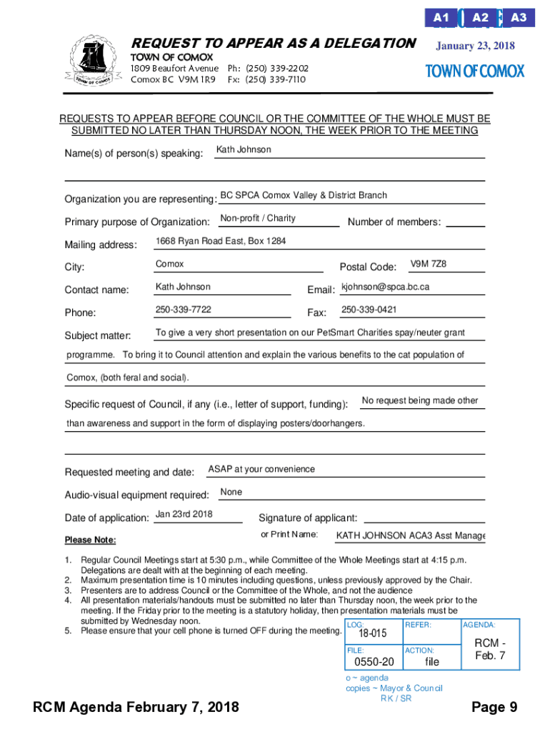 Fillable Online Susan Wood and John Mang (Comox Nautical Days Festival 2018) 60th Anniversary ...