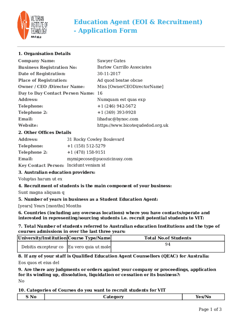 Fillable Online EOI recruitment form Fax Email Print - pdfFiller
