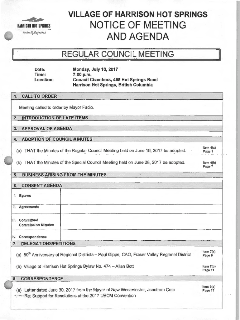 Fillable Online Mayor and Council Newsletter - Harrison Hot Springs Fax Email Print - pdfFiller