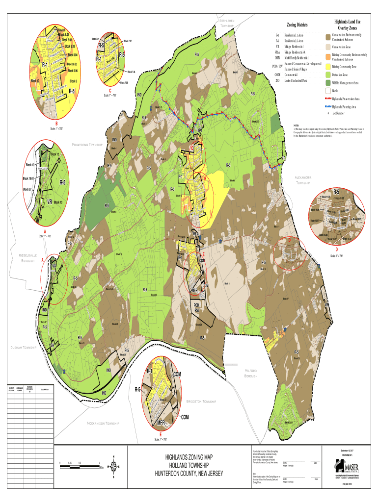 Fillable Online HIGHLANDS ZONING MAP HOLLAND TOWNSHIP ... Fax Email ...
