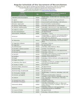 Fillable Online Sacrament of Reconciliation (Confession) - St. Francis of Assisi Fax Email Print ...