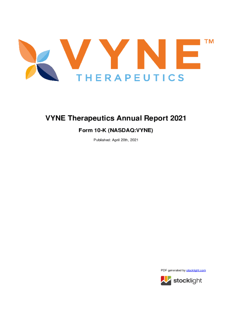 Fillable Online VYNE SEC Filings - VYNE Therapeutics Inc Fax Email ...