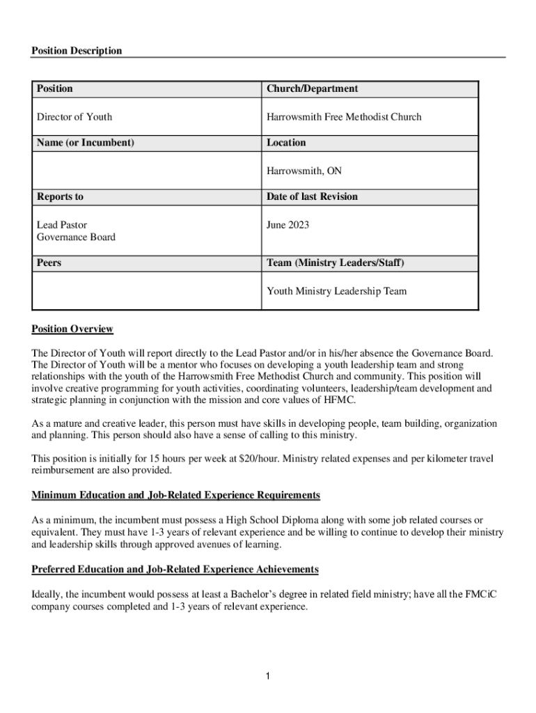 Fillable Online BLANK JOB DESCRIPTION FORM Fax Email Print - pdfFiller