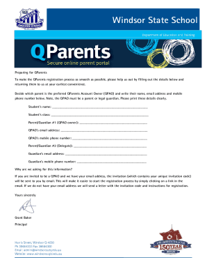 Fillable Online QParents - Queensland Department of Education Fax Email ...