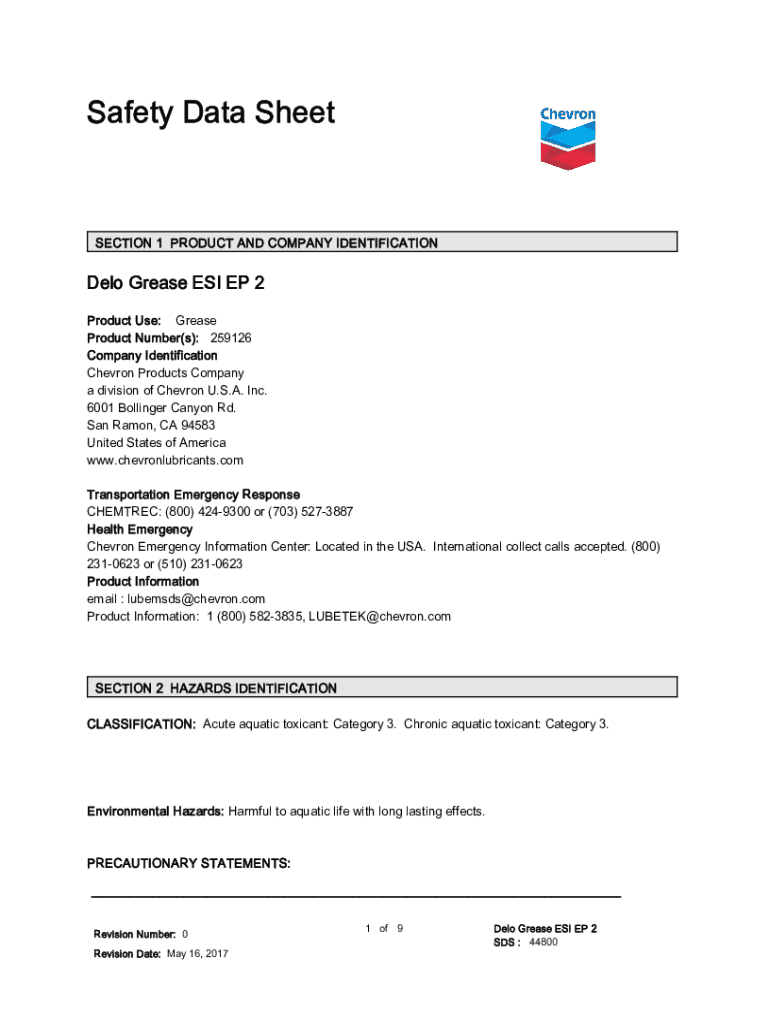 Fillable Online Fillable Online nlgi 00 grease msdsSAFETY DATA SHEET ...