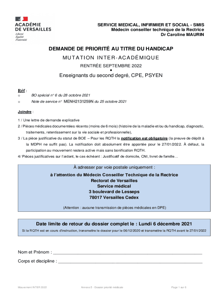 Remplissable En Ligne Les priorits lgales de mutation pour le second degr Fax Email Imprimer ...