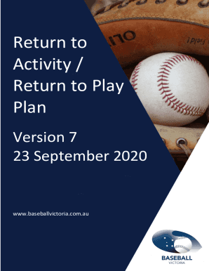 Fillable Online Club Return to Activity/Return to Play Plans Fax Email ...