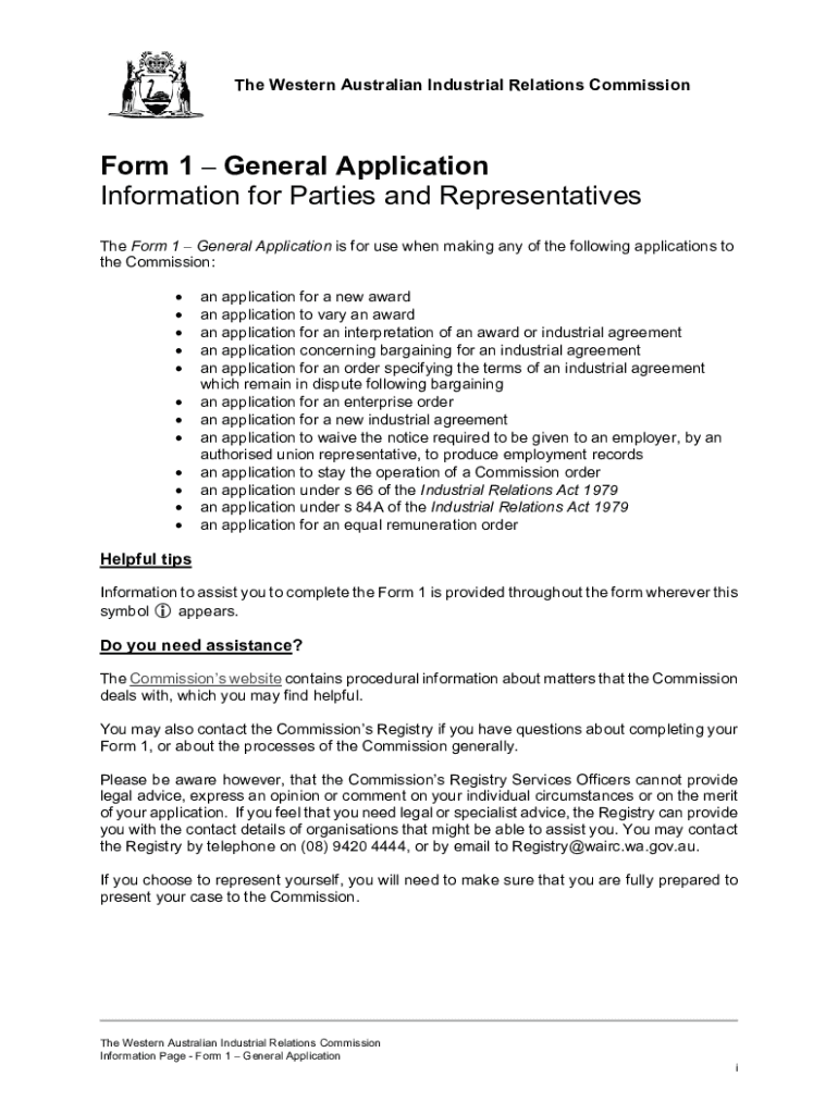 Fillable Online Form 1 - General Application - Portal Fax Email Print - pdfFiller