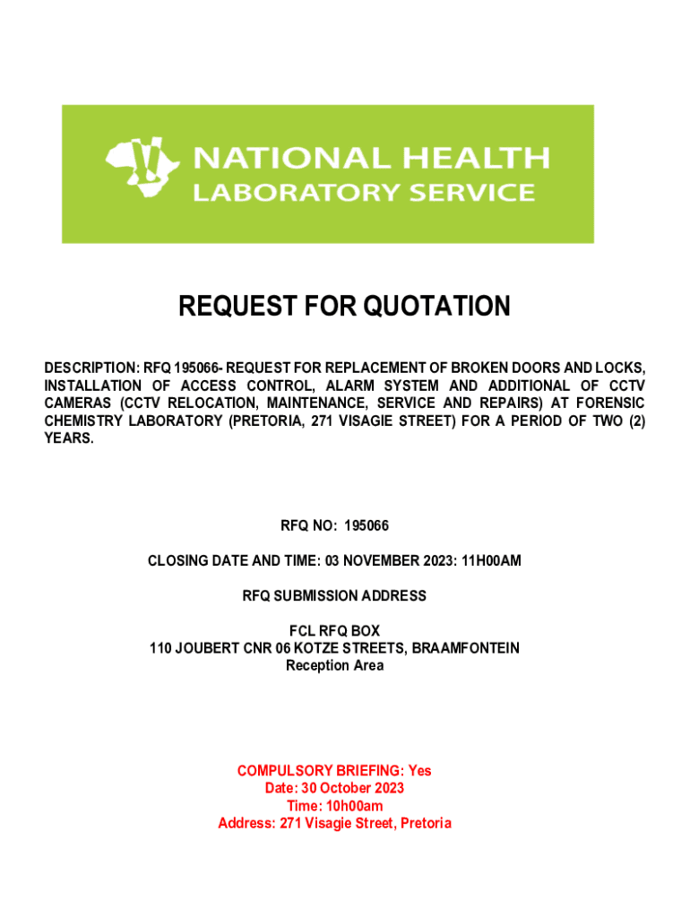 Fillable Online REQUEST FOR QUOTATION (RFQ) (CCTV Cameras) To Fax Email ...