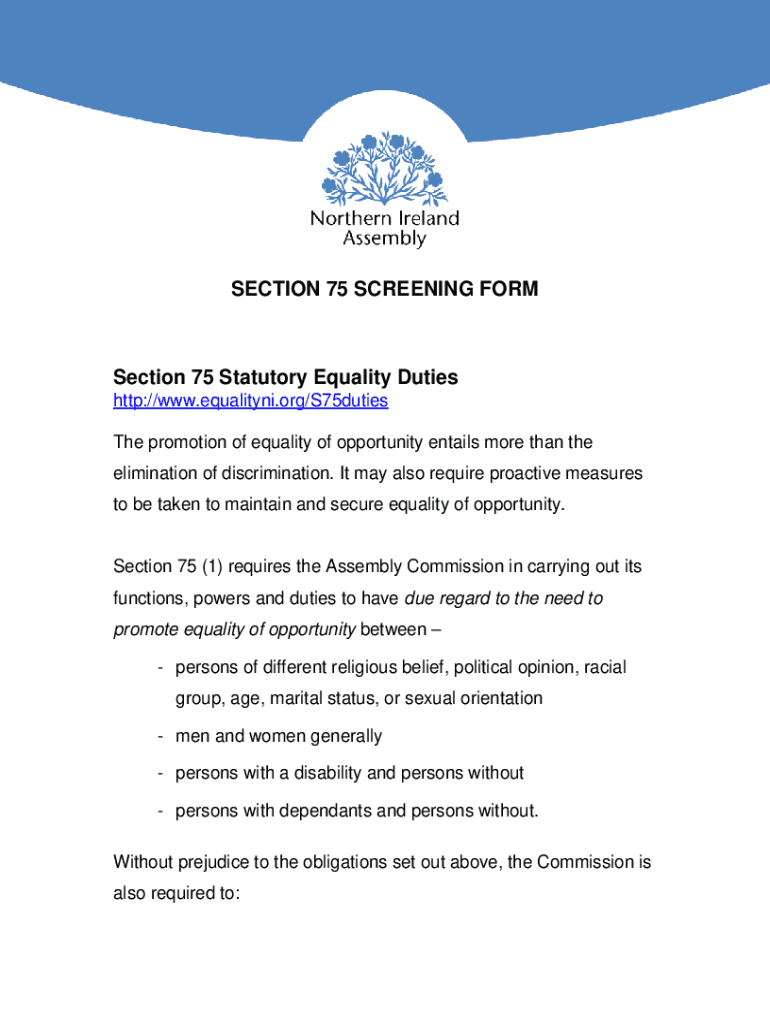Fillable Online Revised Equality Scheme for Northern ... Fax Email ...