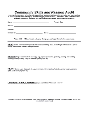 Fillable Online Community Audit Head Heart Handdoc Fax Email Print ...