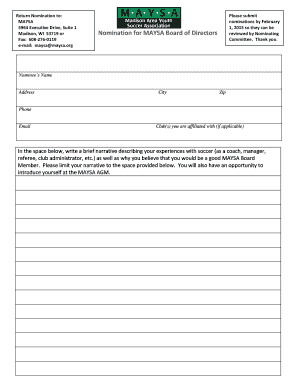 Fillable Online Board Nomination Form Fax Email Print - pdfFiller