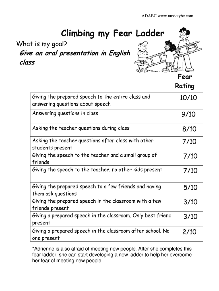 Fillable Online Climbing my Fear Ladder Fax Email Print - pdfFiller