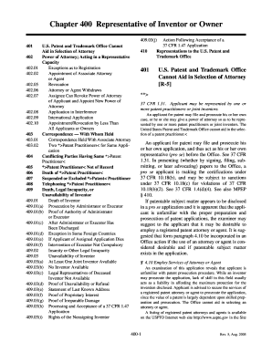 Fillable Online uspto MPEP Chapter 400 - Representative of Inventor or ...