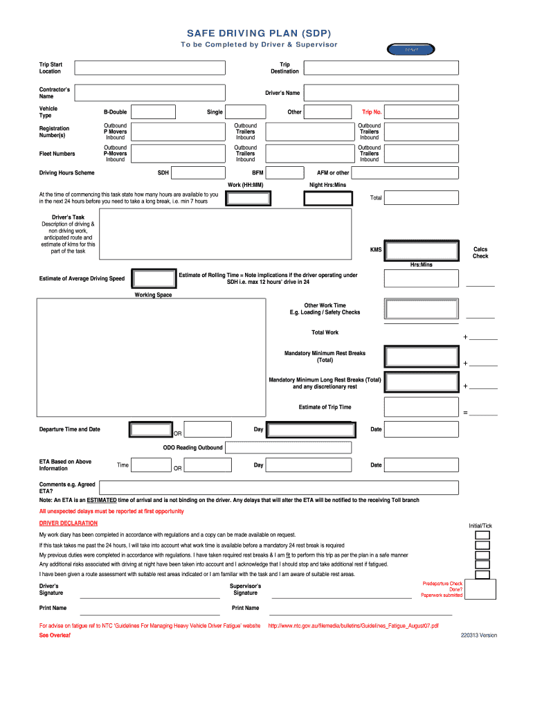 Fillable Online Safe Driving Form (No Image) Fax Email Print - pdfFiller