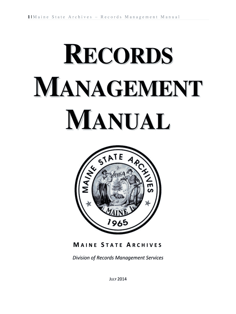 Fillable Online State of Maine Records Management Manual Fax Email ...