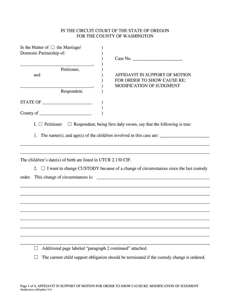 Fillable Online courts oregon Affidavit for Order to Show Cause - courts oregon Fax Email Print ...
