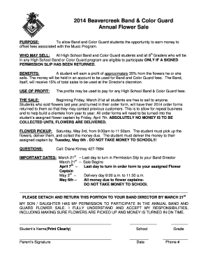 Fillable Online 2014 Beavercreek Band & Fax Email Print - pdfFiller