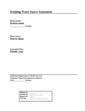 Fillable Online waterboards ca Drinking Water Source Assessment - waterboards ca Fax Email Print ...