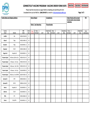 Fillable Online ct Vaccine Order Form Fillable Fax Email Print - pdfFiller