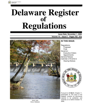 Fillable Online regulations delaware Delaware Register of Regulations ...