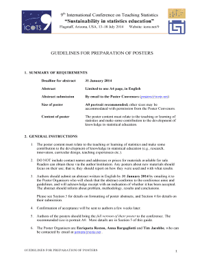 Fillable Online icots Guidelines for Preparation of Posters - icots Fax ...