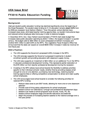 Fillable Online le utah UEA Issue Brief Fax Email Print - pdfFiller