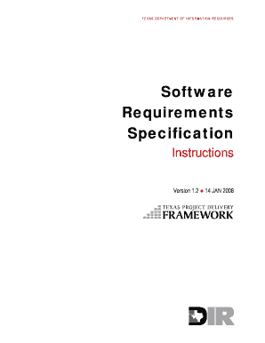 Fillable Online SOFTWARE REQUIREMENTS SPECIFICATION INSTRUCTIONS Fax ...