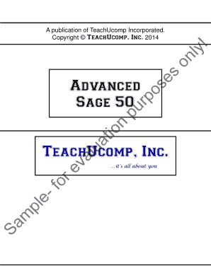 Fillable Online Sage 50- Advanced Sample - TeachUcomp, Inc. Fax Email ...