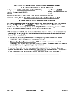 Cdcr Layoffs 2020 - Fill Online, Printable, Fillable, Blank | pdfFiller