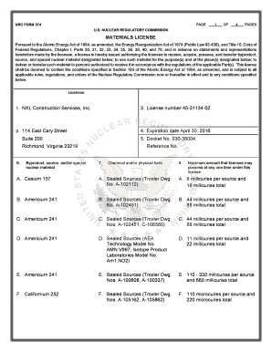Fillable Online pbadupws nrc NXL Construction Services Inc New License ...