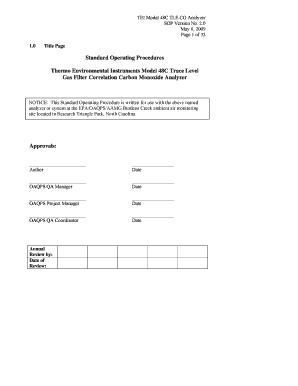 Fillable Online epa SOP for the Thermo Electron Corp Model 48C-TLE ...